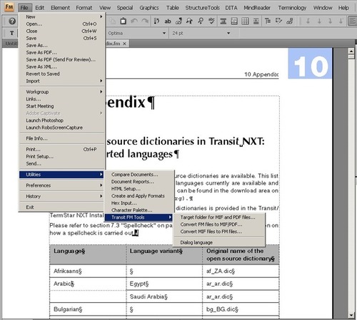 (CAT) – Transit NXT and FrameMaker | Michael Scholand – 📚 Glossarissimo!