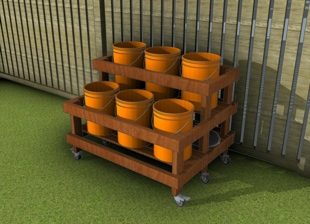 6 Bucket Garden Stand – Free Plans | HowT...