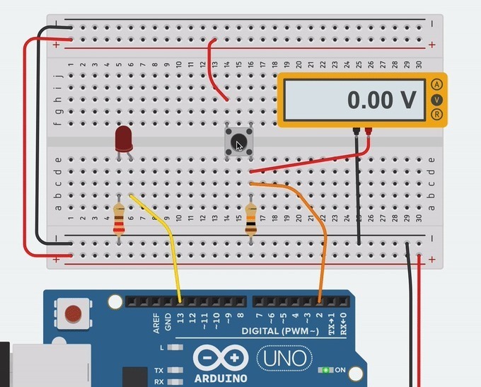 Digital Input With A Pushbutton With Arduino In