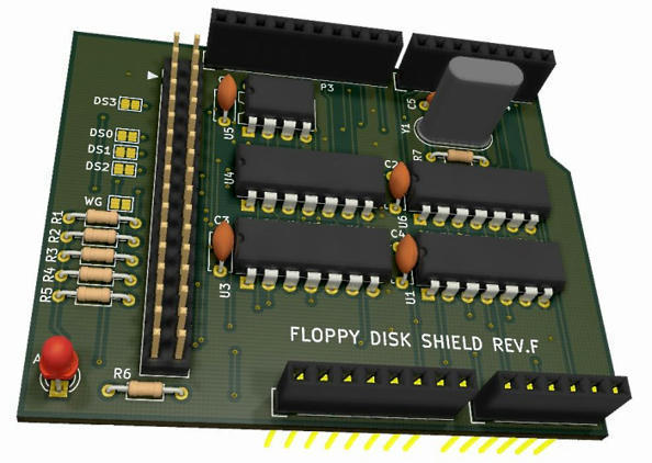 A Floppy Disk Shield for Arduino UNO #Arduino