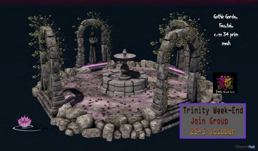 Gothic Garden Fountain Trinity Weekend Event Se...