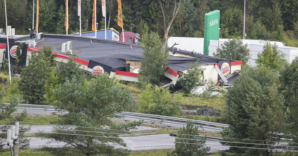 Stort ras på E6:an i Stenungsund