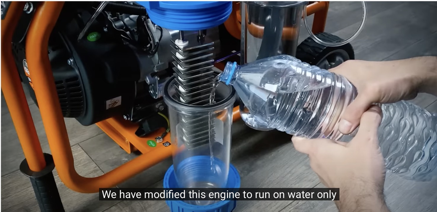 Converting a gasoline engine into a water engin...