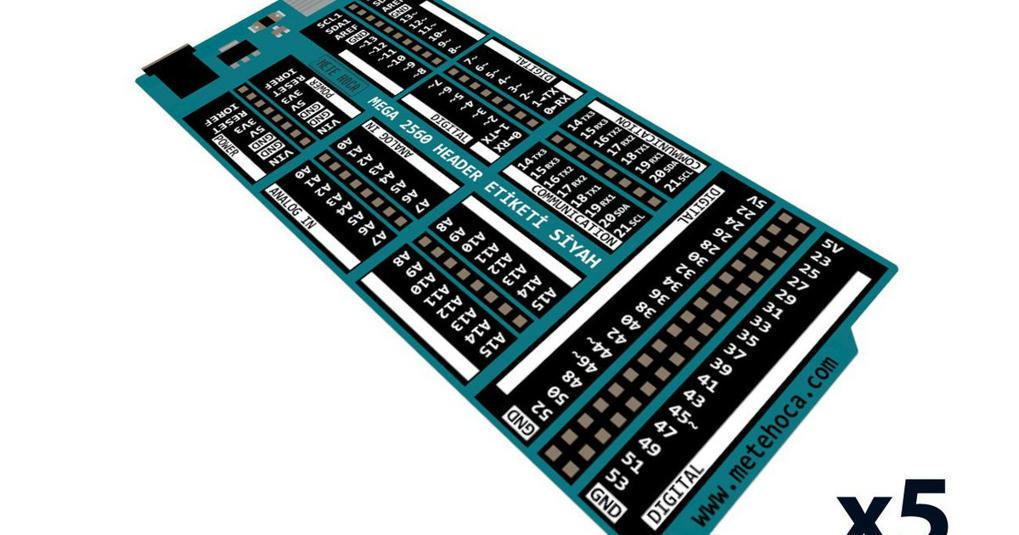 Pin Header Sticker for Arduino Mega | 5 Pack fr...