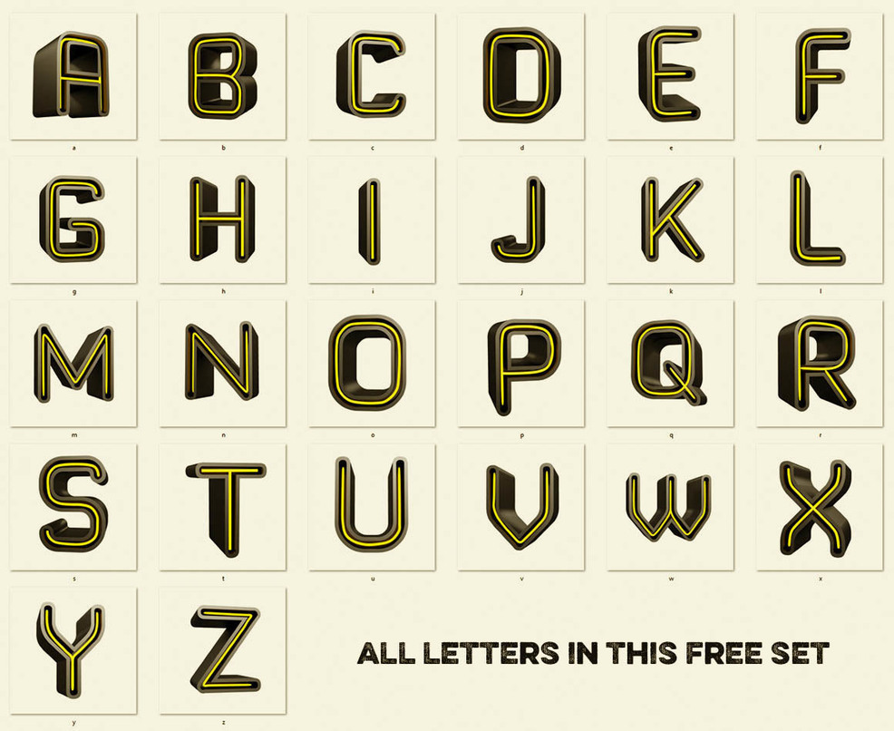 Neon 3D Lettering Set – Deeezy – Fr...